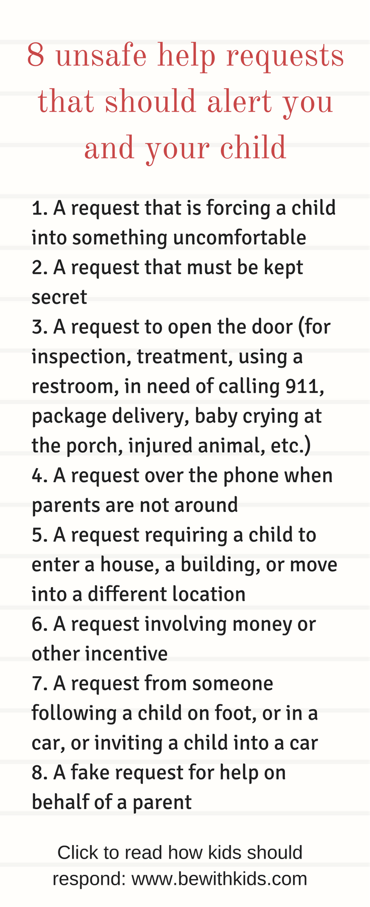 Be WITH Kids - 8 unsafe situations that should alert you and your child